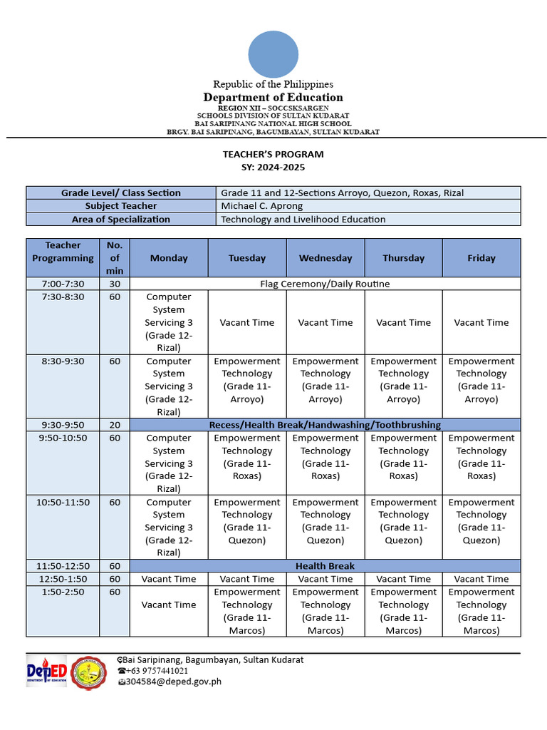 Classroom and Teachers Program | PDF