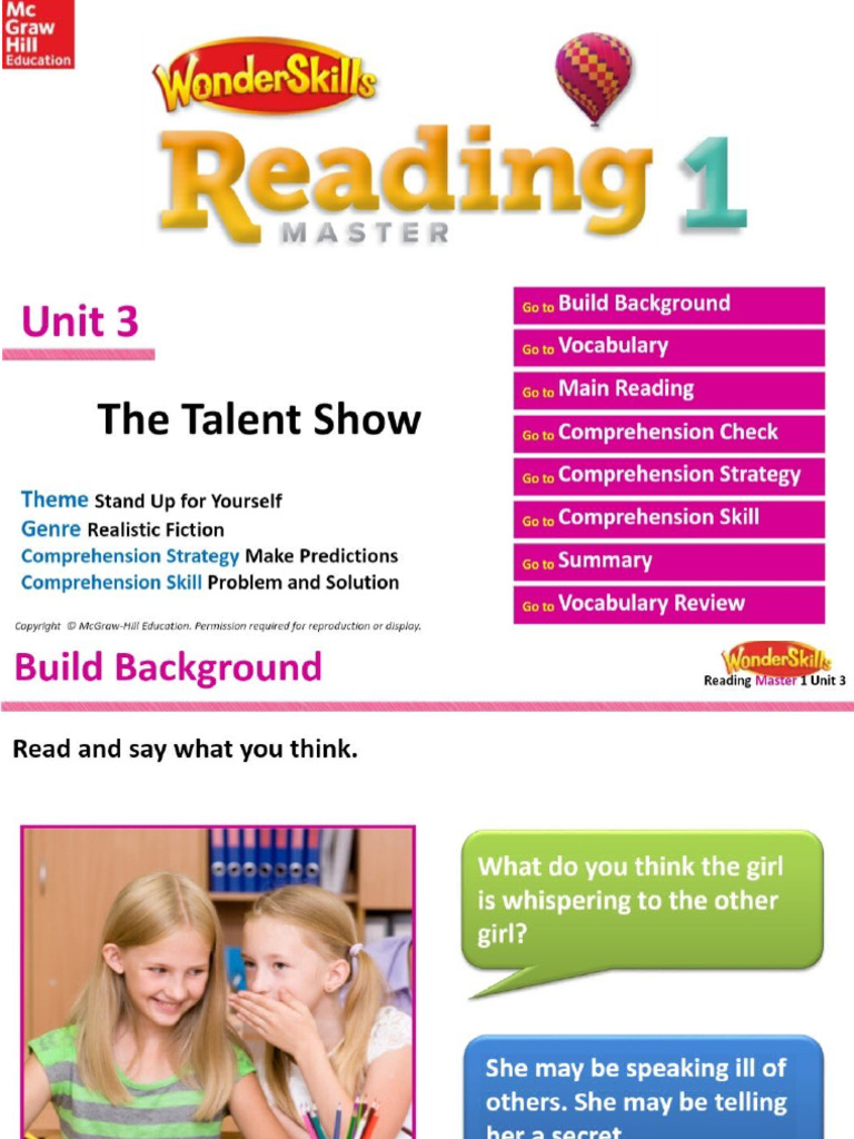 Master 1 Unit 3 The Talent Show | PDF