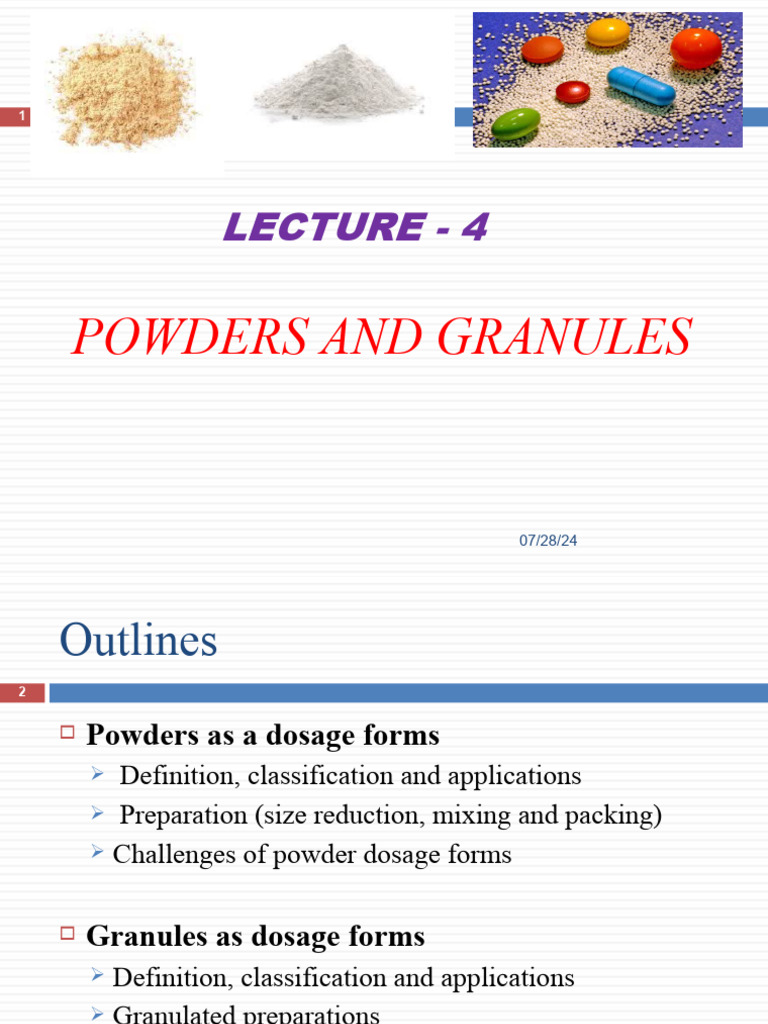 Lecture-4-Powders and Granules | PDF | Mill (Grinding) | Industrial ...