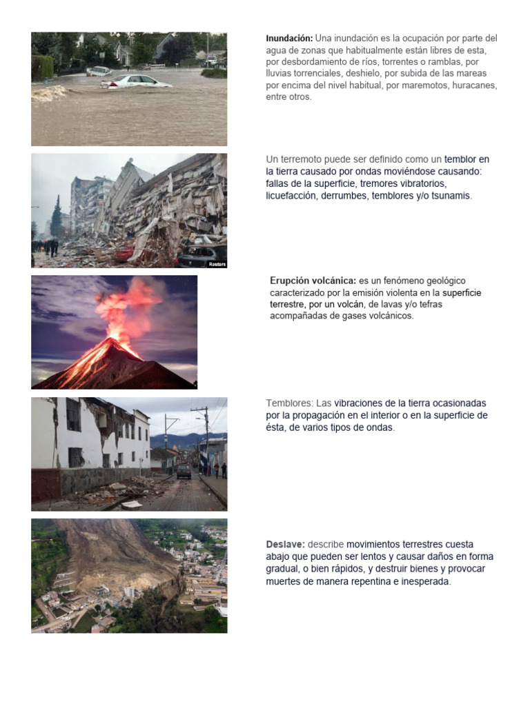 Desastres Naturales: Tipos y Causas | PDF