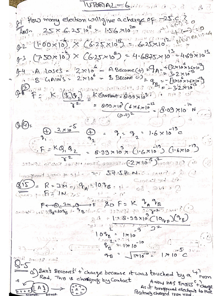 Tutorial 6 Static Electricity | PDF