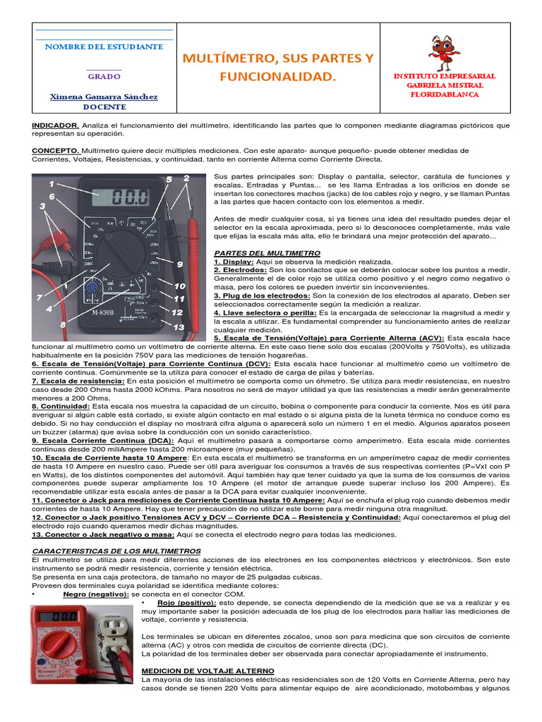 Guia Del Multimetro 2024 | PDF | Corriente eléctrica | voltaje
