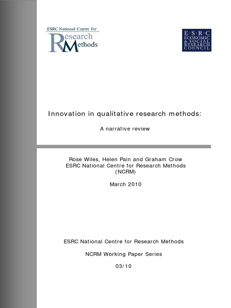 Innovation in Qualitative Research Methods | PDF | Innovation | Methodology