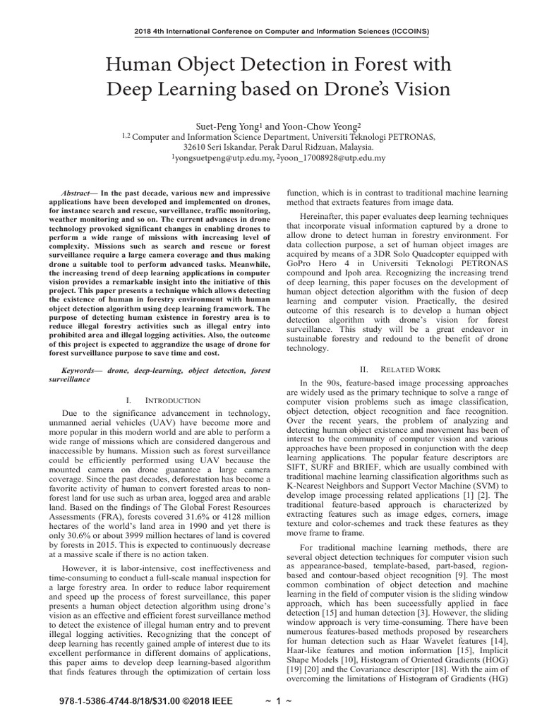 Human Object Detection in Forest With Deep Learning Based On Drone's ...