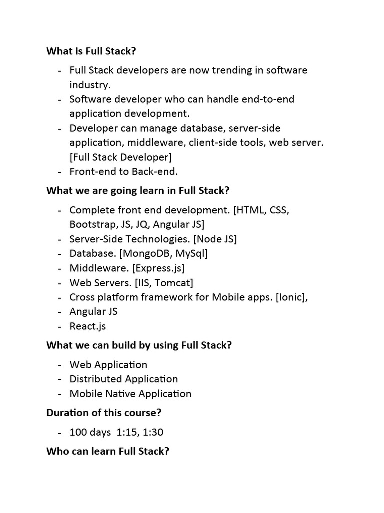 Full Stack | Download Free PDF | World Wide Web | Internet & Web