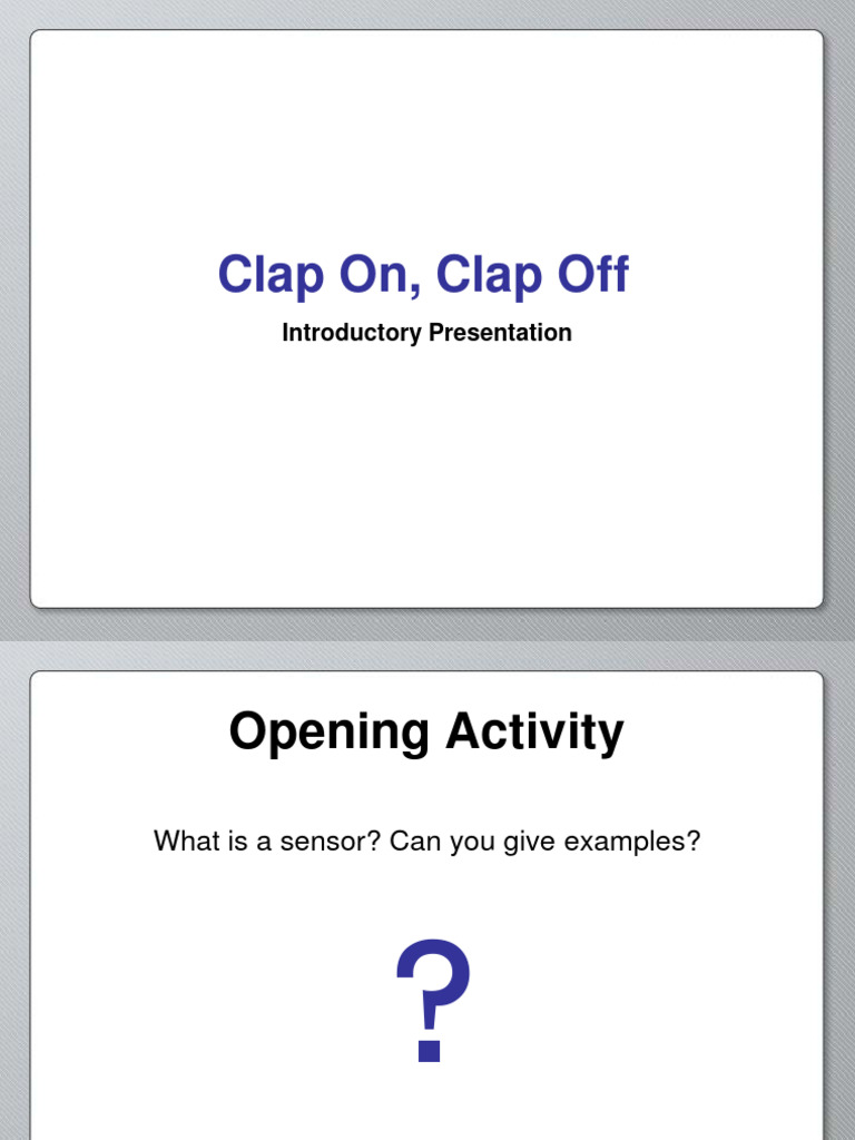 Clap On Clap Off PDF | PDF | Senses | Sensor