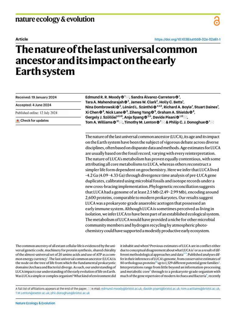 Luca 1 | PDF | Archaea | Phylogenetics