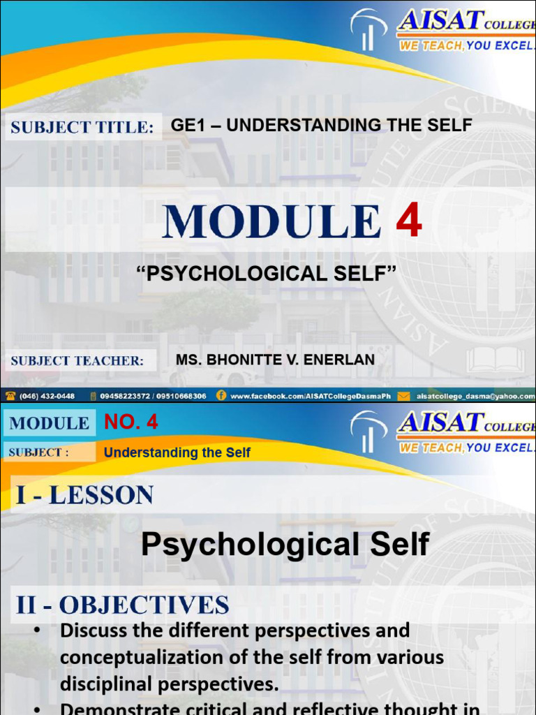 Bve Module4 Ge1 Us | PDF | Self Concept | Self