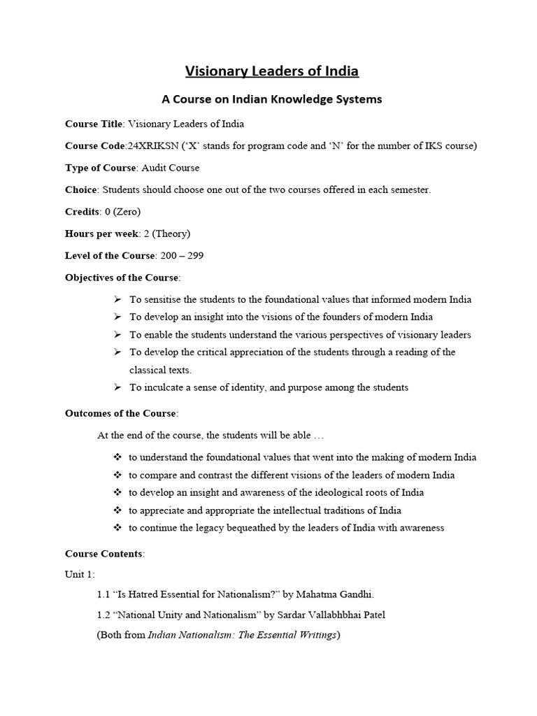 Visionary Leaders of India | PDF | Indian Nationalism