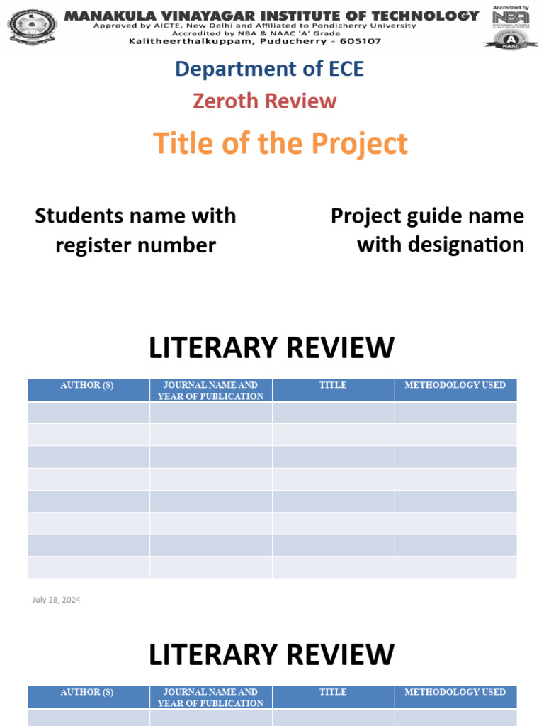 Zeroth Review Template | PDF