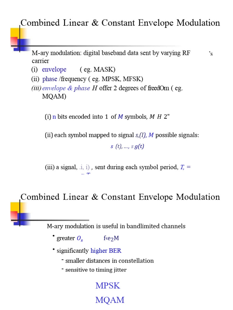 Combined Linear & Constant Envelope Modulation | PDF | Modulation ...