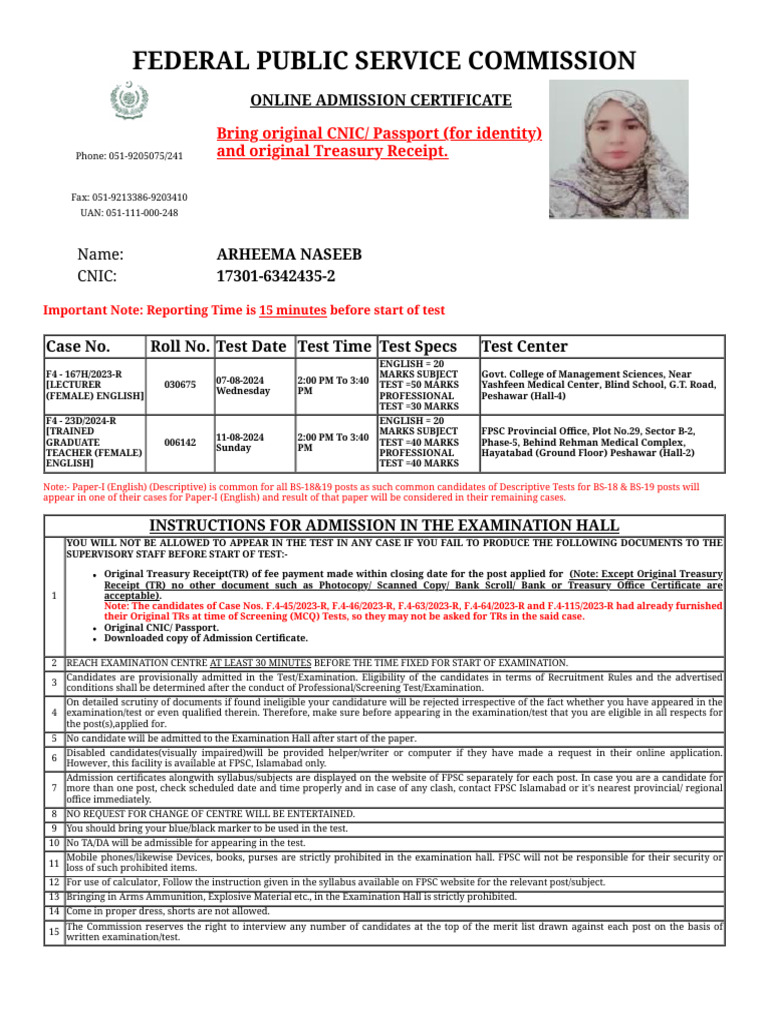 Online - Fpsc.gov - PK FPSC GR Reports GR Phase2 Ac 2024fn - PHP | PDF