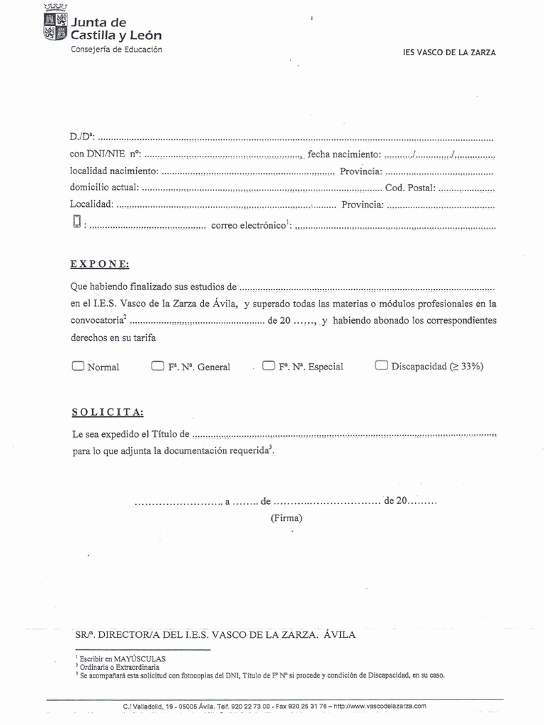 Vascodelazarza-Com Solicitud de Expedicion de Titulo de Bachillerato | PDF Vascodelazarza-Com Solicitud de Expedicion de Titulo de Bachillerato | PDF