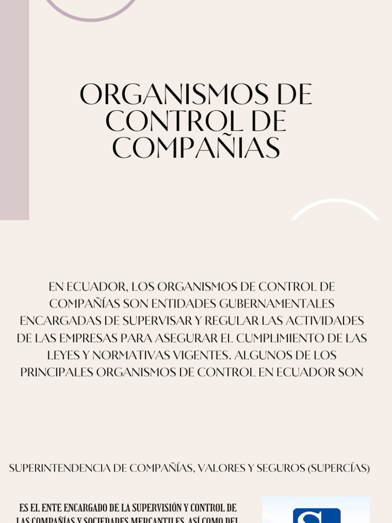 Organismos de control de compañias | PDF | Business | Compartir (Finanzas)
