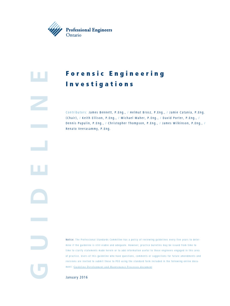 Guideline On Forensic Engineering Investigations 0 | PDF | Engineer | Expert Witness