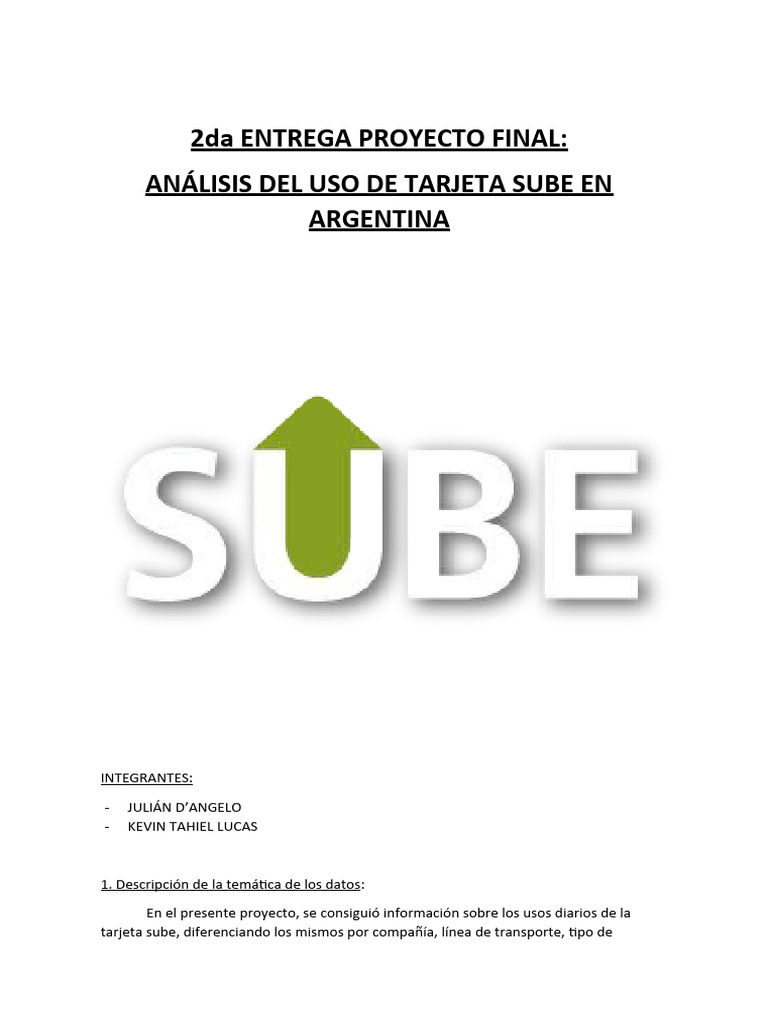 2da Entrega Proyecto Final | PDF | Transporte