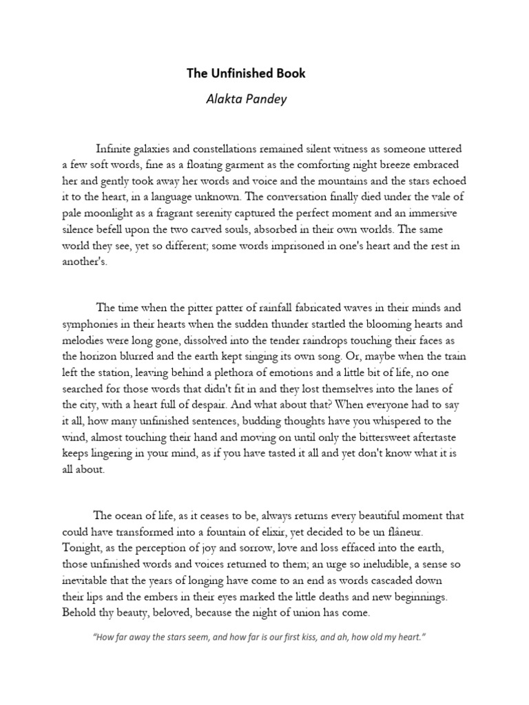 The Unfinished Book: A Memoir of Love | PDF