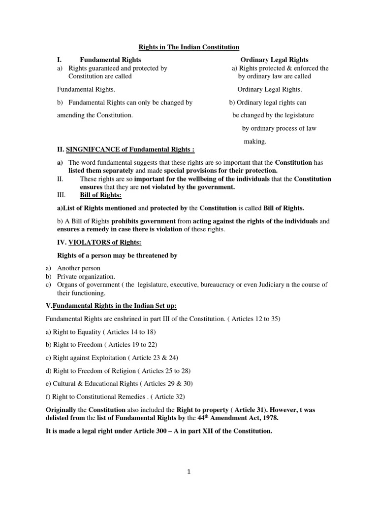 Rights in The Indian Constitution | PDF | Habeas Corpus | Writ