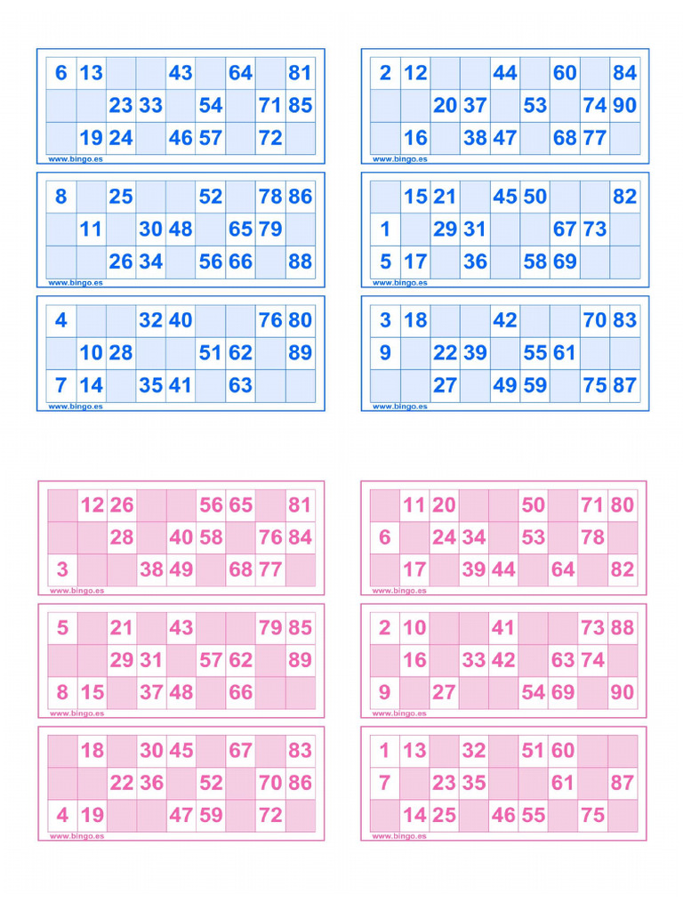 Cartones Bingo | PDF