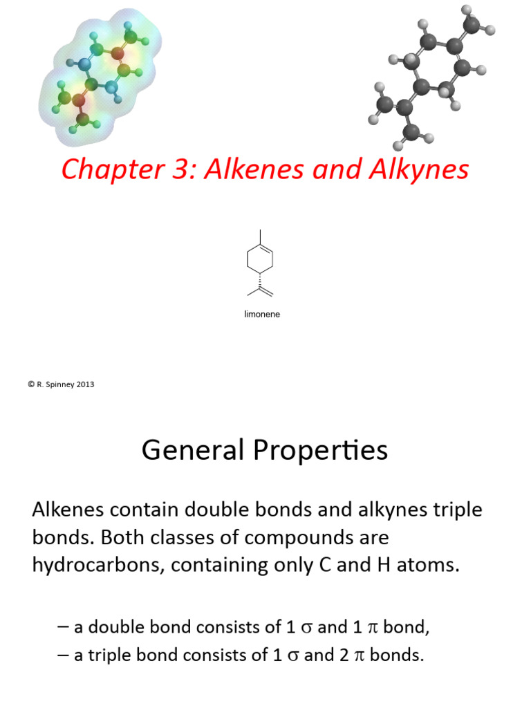 Chapter 3 Alkenes and Alkynes New-1 | PDF | Alkene | Chemical Reactions