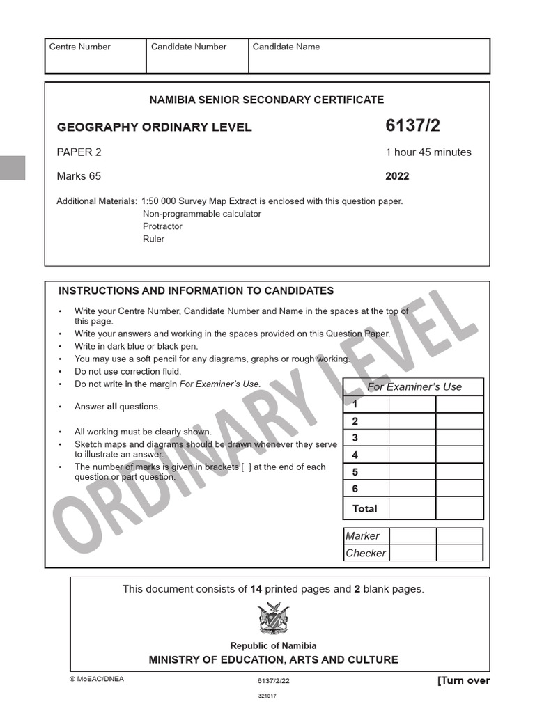 NSSCO - Geography Paper 2 6137-2 | PDF | Agriculture | River