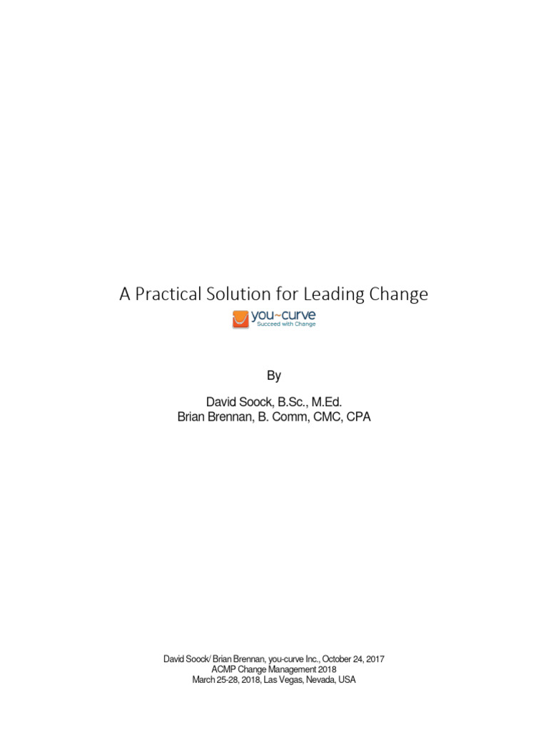 A Practical - Solution - For - Leading Change | PDF | Change Management | Methodology