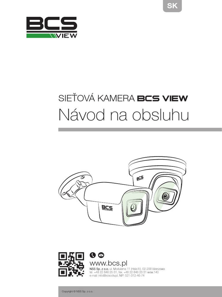 BCS VIEW Síeťové Kamery - Návod Na Obsluhu SK | PDF