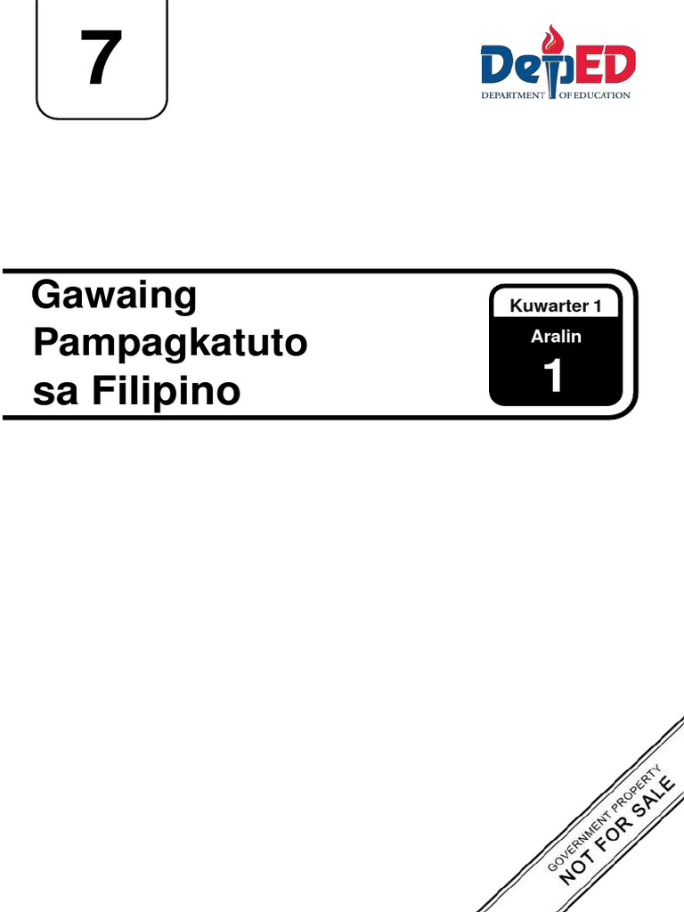 WS - Q1 - Filipino 7 - Lesson 1 - Week 1 | PDF
