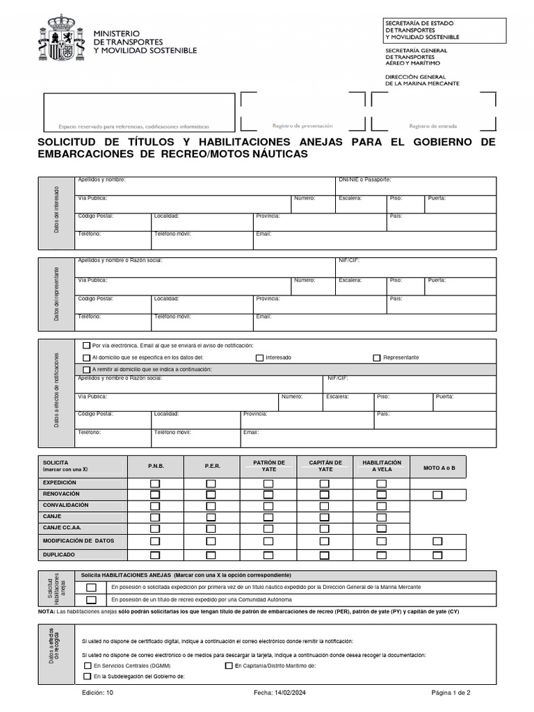 070 Sol Titulos Habilitaciones Anejas Recreo v10 | PDF | Documento de identidad