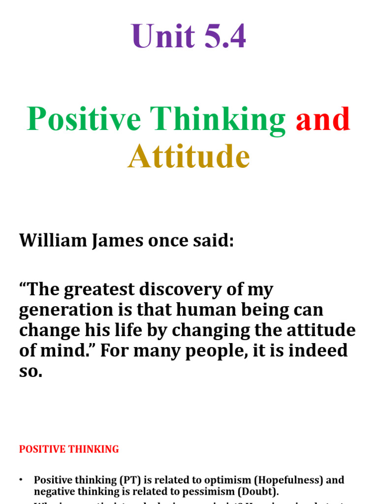 Benefits of Positive Thinking Techniques | PDF | Optimism | Thought