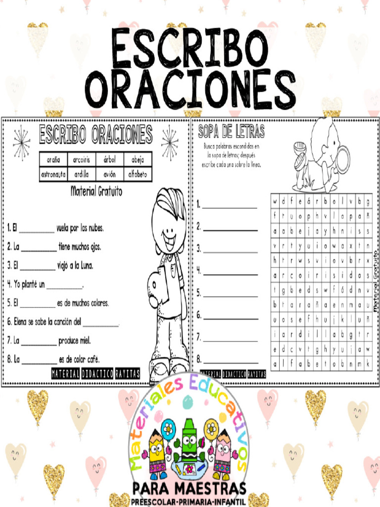 Oraciones y Sopas de Letra | PDF