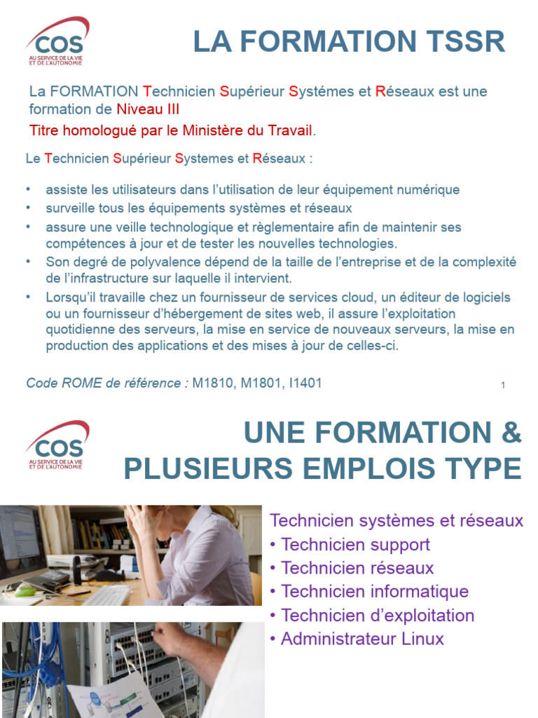 TSSR Pour Nouveaux Entrants Formation-V01 | PDF | Serveur (Informatique ...