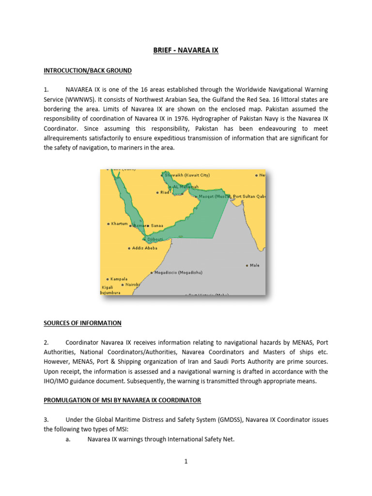 RSAHC 5-15 - Navarea IX Report | PDF | Water Transport | Law Of The Sea