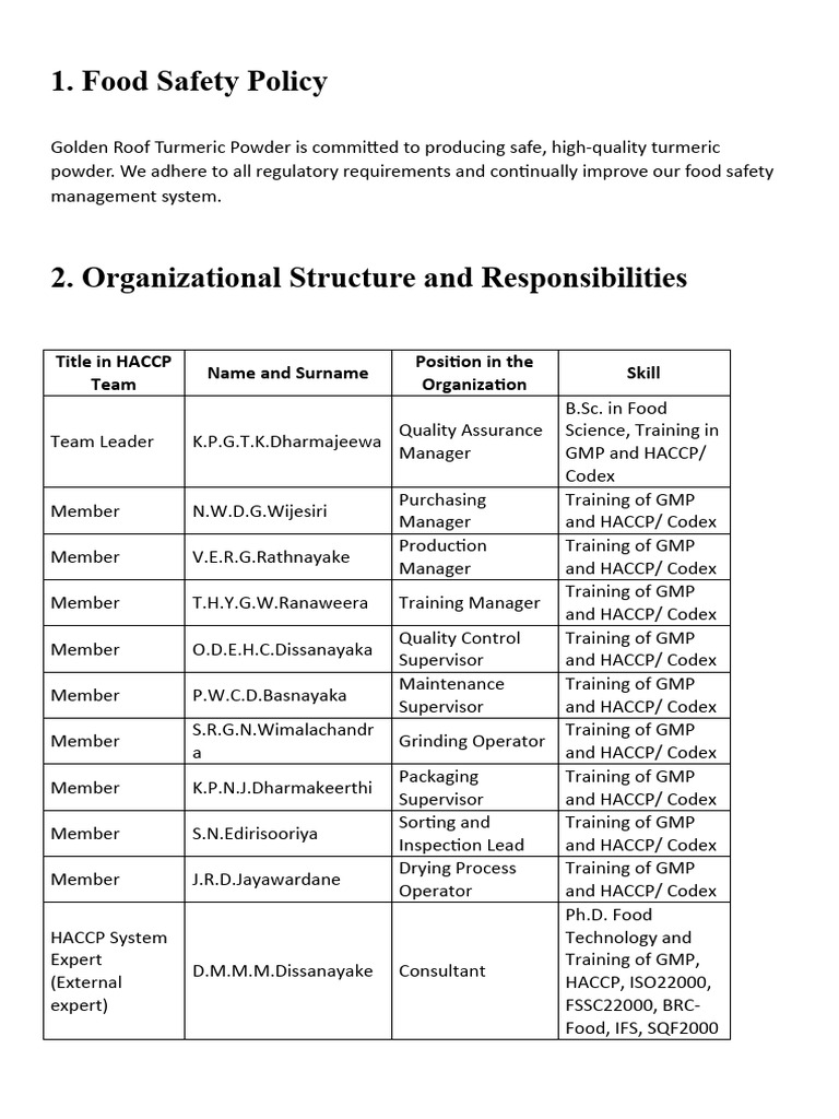Sample Iso 22000 | PDF | Food Safety | Hygiene