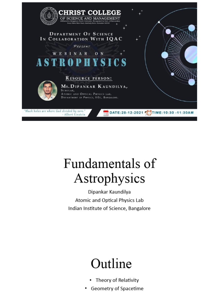 Fundamentalsof Astrophysics | PDF | Spacetime | General Relativity