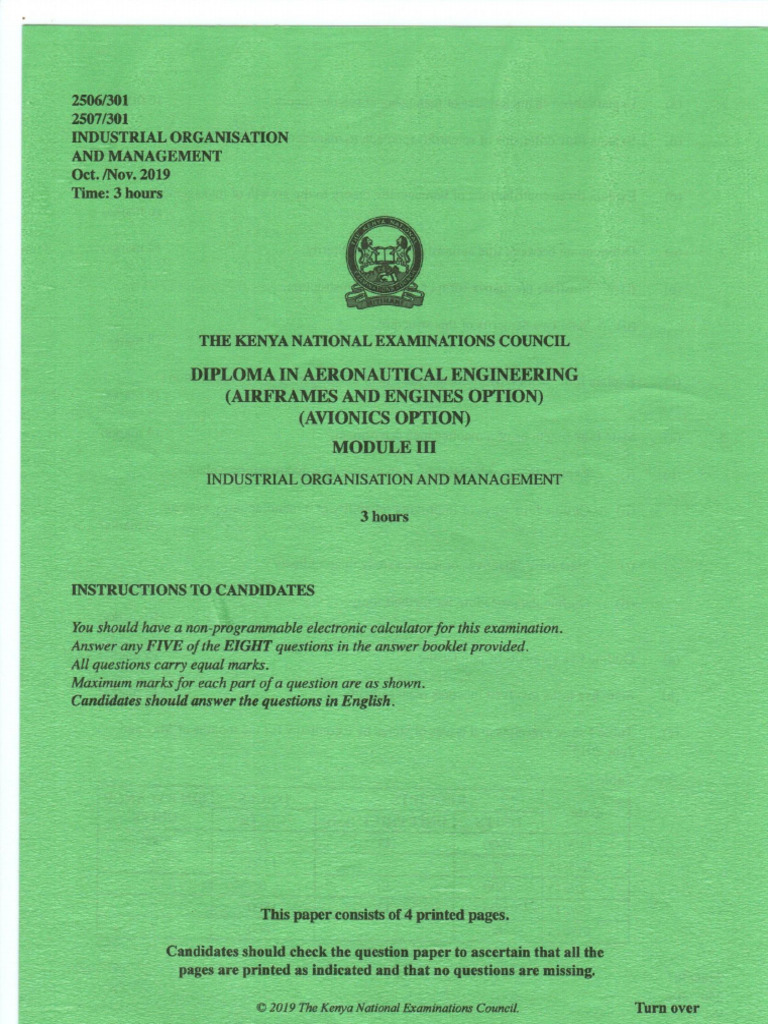 Industrial Organisation and Management - Mod III - Nov, 2019 | PDF