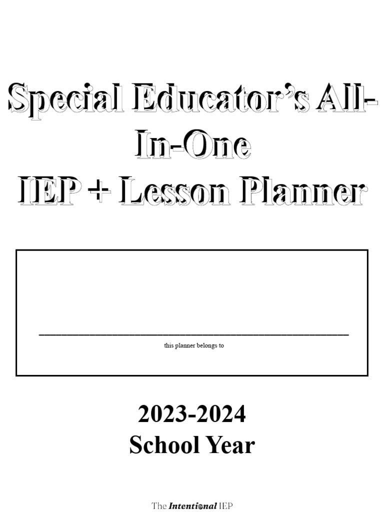 All-in-One IEP & Lesson Planner 2023-2024 | PDF | Reinforcement ...