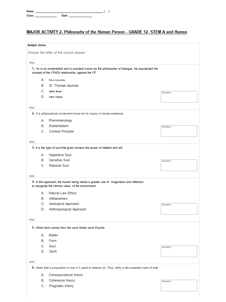 1st Periodical Exam - Genyo E-Learning | PDF | Soul | Truth