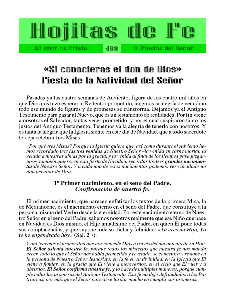 Hojitas de Fe 488 A4 Color | PDF | María, madre de Jesús | Cristo (título)