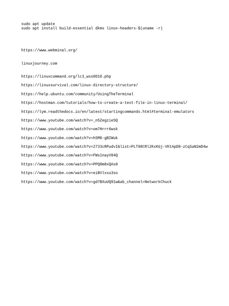 Linux Terminal Commands Guide | PDF
