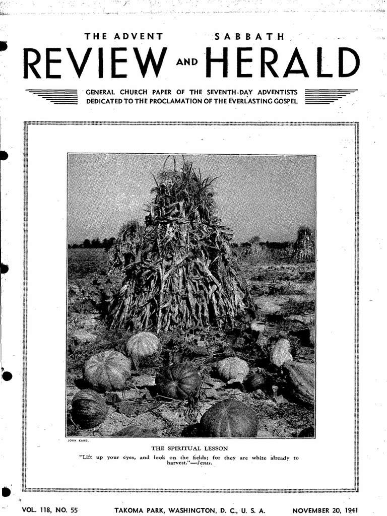 Advent Review and Sabbath Herald - November 20, 1941 | PDF | Jesus ...