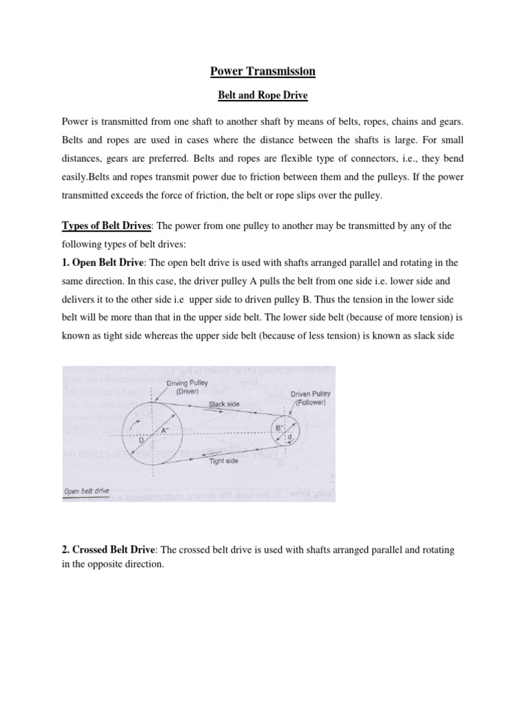Unit 4 Part 1 Belt and Rope Drives | PDF | Belt (Mechanical) | Mechanics