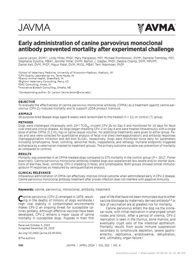 Javma-Javma 23 09 0541 | PDF | Medicine | Immunology