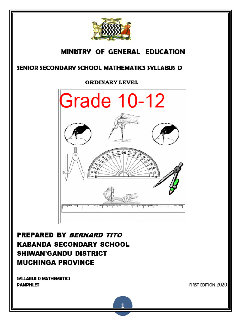 Senior Secondary School Mathematics Syllabus D | PDF | Mathematics