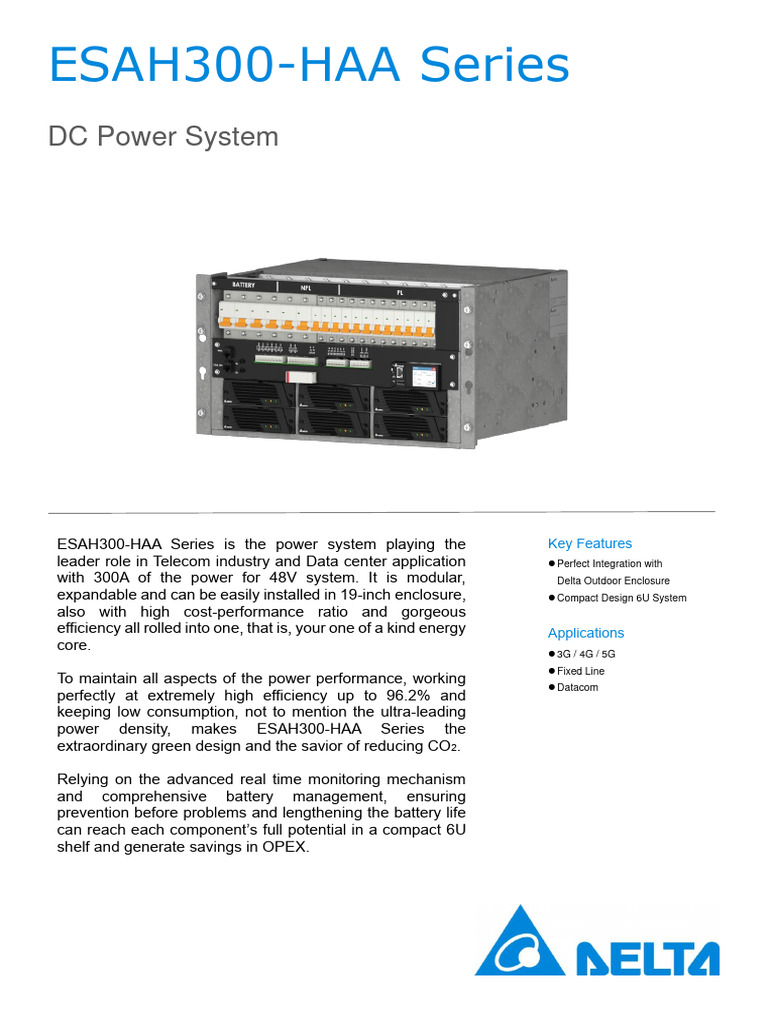 ESAH300-HAA DC Power System Overview | PDF | Rectifier | Computing