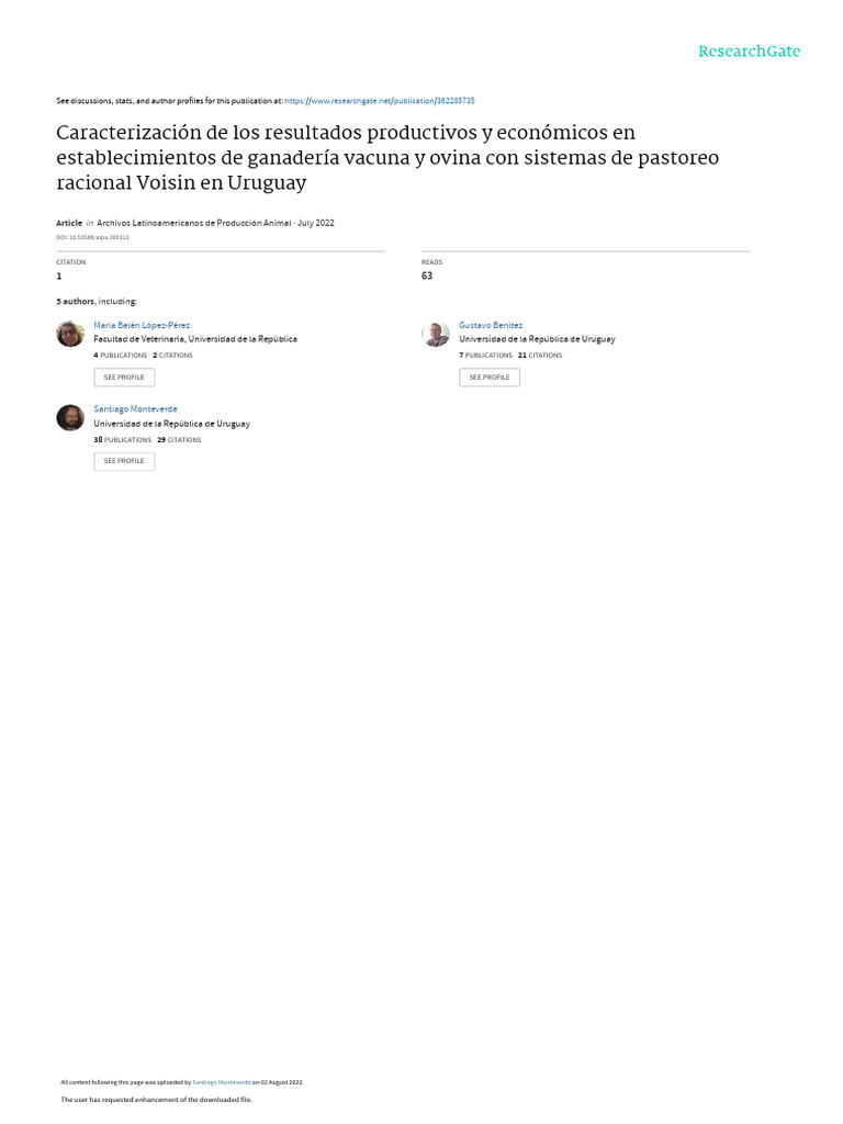 2022 Lopezycol Caracterizaciondelosresultadosproductivosyeconmnicos PRV | PDF | Economia ...