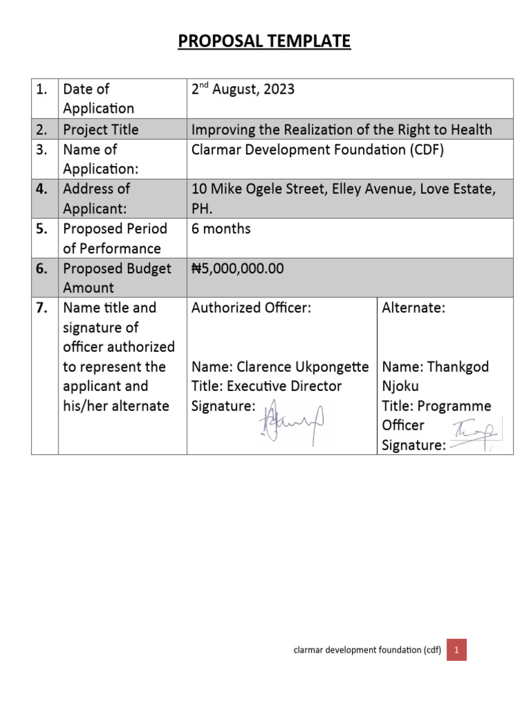Proposal Template | PDF | Tuberculosis | Malaria