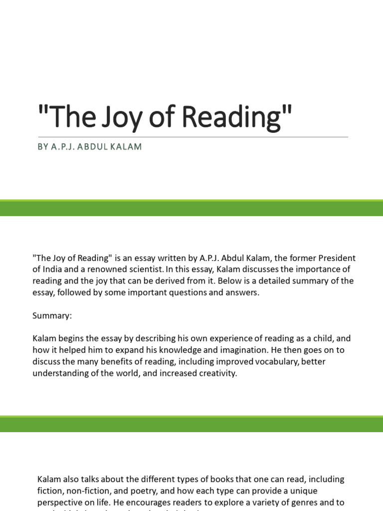 The Joy of Reading | PDF | Thought | Critical Thinking