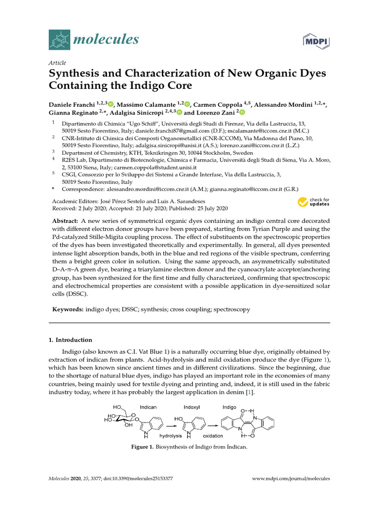 Synthesis and Characterization of New Organic Dyes Containing The ...