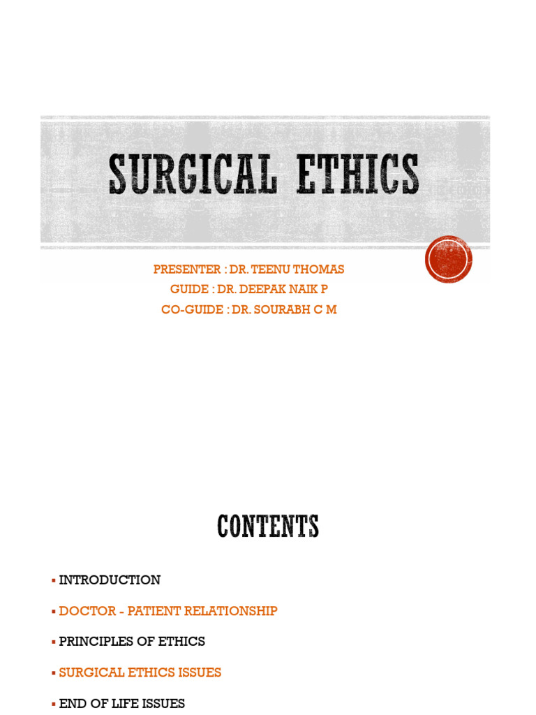 Surgical Ethics | PDF | Informed Consent | Surgery